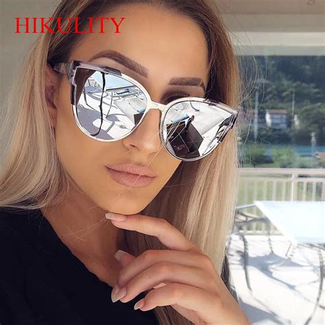 Cateye Pink Sunglasses Women Luxury Brand Mirror Eyeglasses Cat Eye