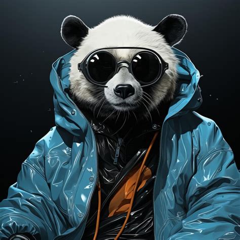 Premium Photo Fashion Panda With Colored Dress Nft Art Generative Ai