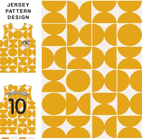 Abstract Yellow Half Circle Concept Vector Jersey Pattern Template For