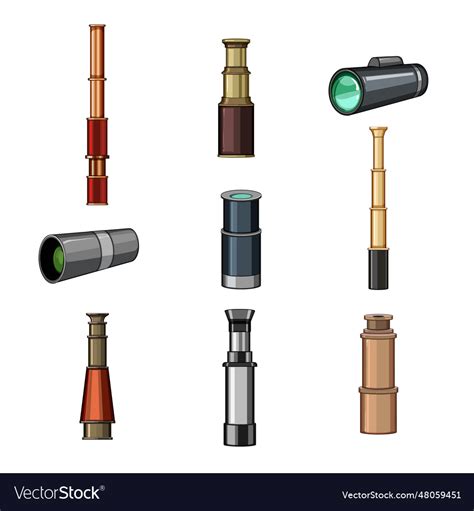 Spyglass Search Set Cartoon Royalty Free Vector Image
