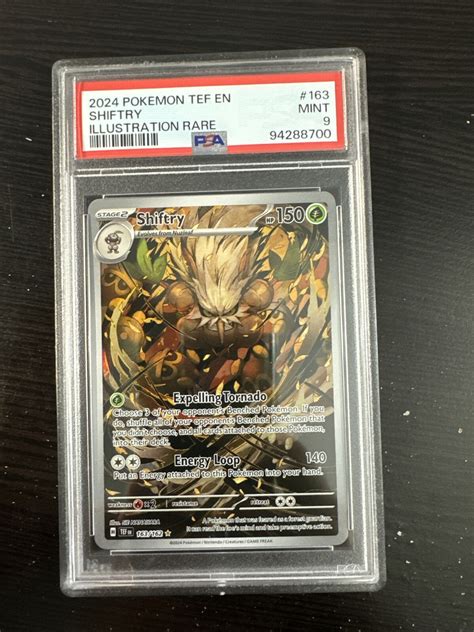 2024 Pokémon Temporal Forces SHIFTRY 163 Illustration Rare Holo PSA 9