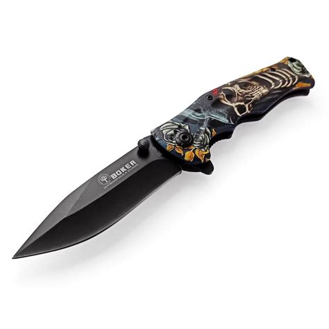 Нож складной полуавтоматический Boker B048 череп - купить с доставкой ...