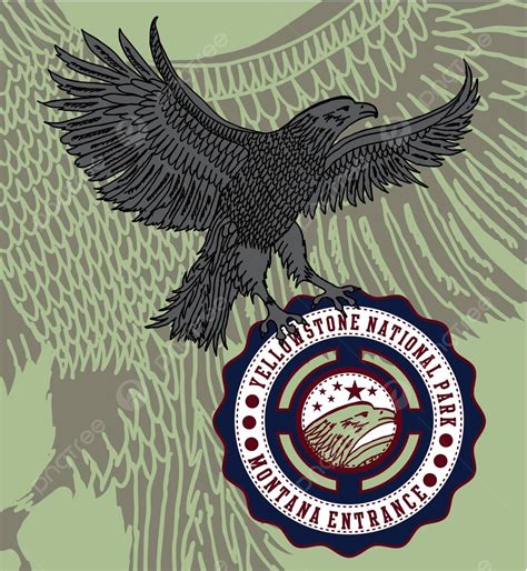 American Flag And Eagle Vector Art Outline Wing Usa Vector Outline