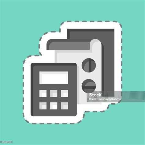 스티커 라인 컷 회계 금융 및 세금 기호와 관련이 있습니다 심플한 디자인 일러스트레이션 개발에 대한 스톡 벡터 아트 및 기타 이미지 개발 경제 구매 Istock