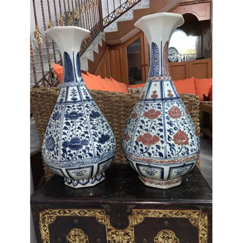 Jual Guci Pajangan Keramik Porcelain Lukis Antik Dinasty China Lawas