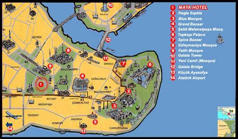 Карта достопримечательностей стамбула
