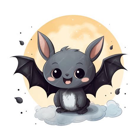 Premium Photo Batty Halloween Delight Adorable Cartoon Illustration