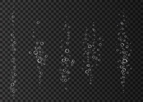 발포성 음료 검은 배경에 수중 흰색 Fizzing 기포 탄산수는 물 바다 수족관 바다에서 반짝입니다 활기 해저 벡터