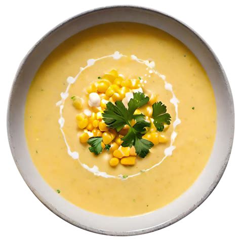 Delicious Creamy Corn Soup Served 44025875 Png