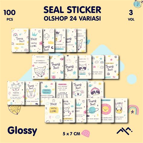 Jual 100PCS Seal Sticker Segel Lucu Aesthetic Vol 3 Label