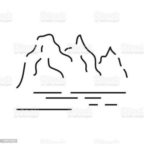 風景アイコン細い線のスタイルフラットデザインのベクターイラスト夏春の季節自然 アイコンのベクターアート素材や画像を多数ご用意 アイコン