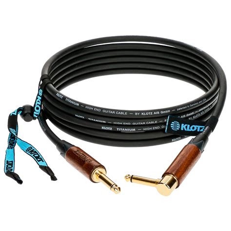 Klotz Câble Titanium Walnut Jack TS mâle droit mâle coudé 4 5m Câble