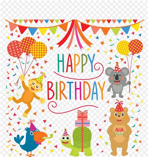 可爱小动物生日派对PNG图片素材下载 图片编号qrmozkar 免抠素材网