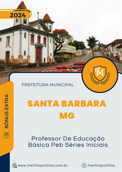 Apostila Professor De Educação Básica Peb Séries Iniciais Prefeitura de Santa Barbara MG