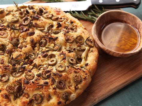 Easy No Knead Olive Rosemary Focaccia With Pistachios Recipe Recipe
