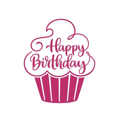 Happy Birthday Hand Lettering Stock Vector Illustration Of