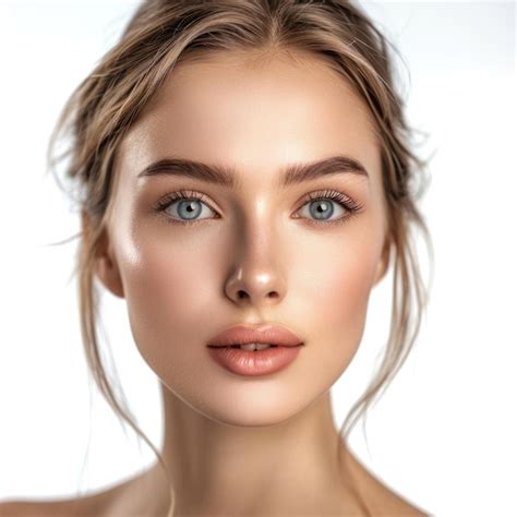 Beauty Female Model In White Background Premium Ai Generated Image