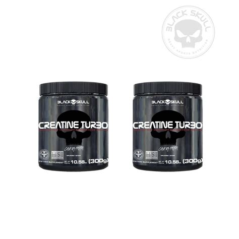 Kit 2 Creatina Turbo 300g Black Skull Caveira Preta Series Shopee