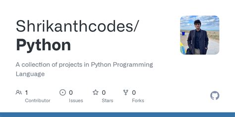 GitHub Shrikanthcodes Python A Collection Of Projects In Python Programming Language