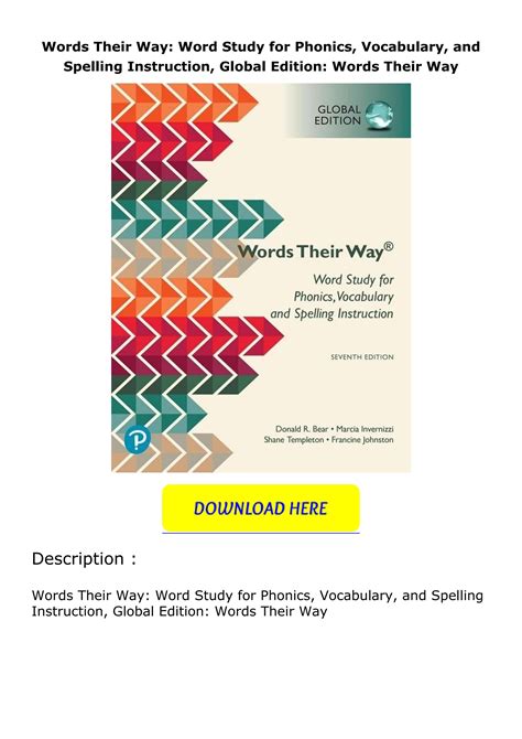 Book READ Words Their Way Word Study For Phonics Vocabulary And