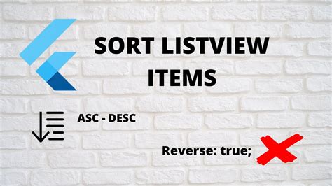 How To Sort Listview Items Flutter Listview Youtube