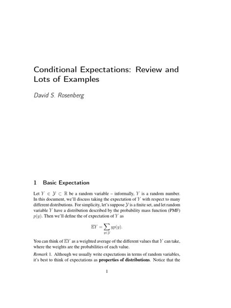 Conditional Expectation Notes Download Free Pdf Expected Value