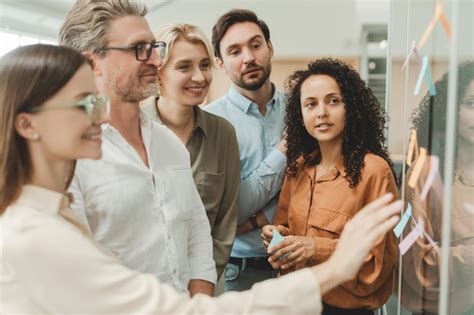 Premium Photo Businesspeople Using Sticky Notes Agile Methodology For Productivity Working In