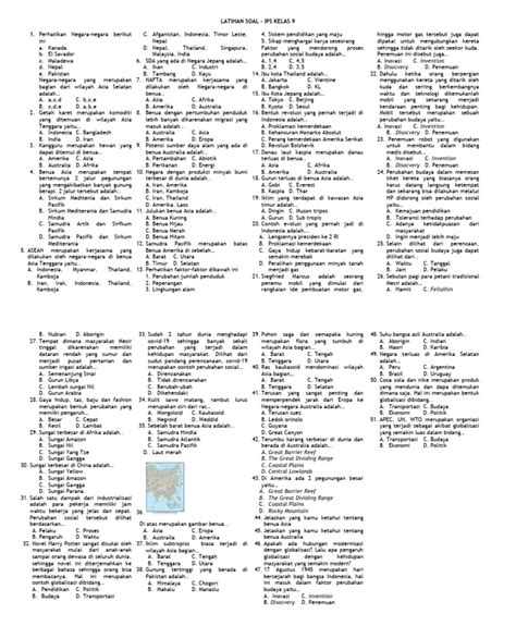 Latihan Soal Kelas 9 Pdf