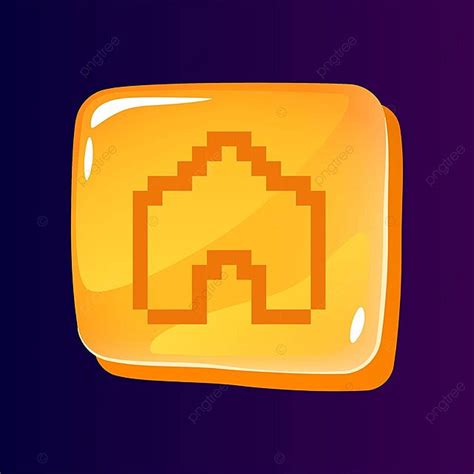 Glossy Ui Button On Homepage Featuring A Pixelated Icon Vector