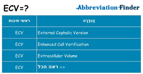 מה המשמעות של ECV