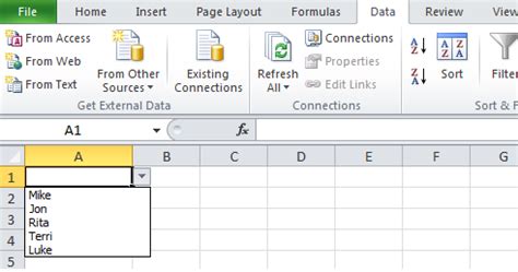Create A Dropdown List In Excel Using Data Validation Education And