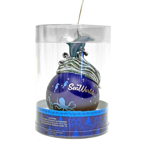 Seaworld Dolphin Resin On Glass Ball Ornament Seaworld Parks