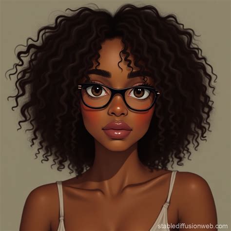 Beautiful Black Woman With Curly Hair Stable Diffusion Online