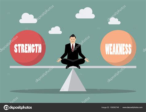 Balancing Between Strength And Weakness — Stock Vector © Siraanamwong 156582746