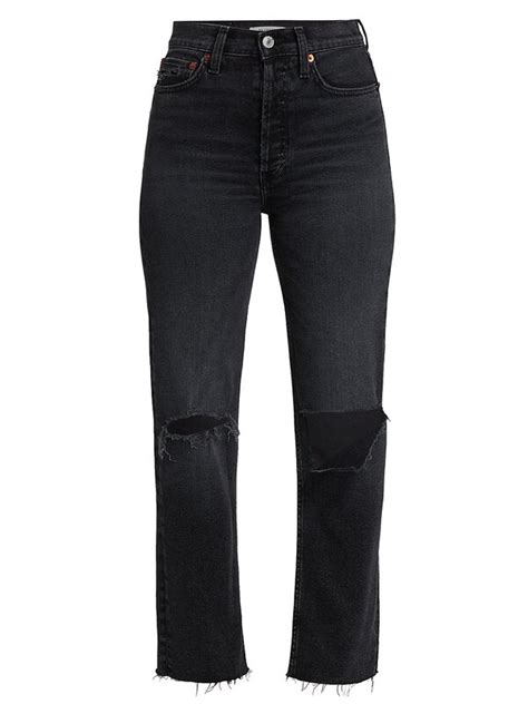 70s Stove Pipe Ripped Jeans Editorialist