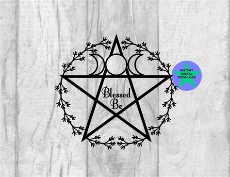 Pentagram Svg Pagan Svg Wiccan Svg Pentacle Svg Blessed Be Svg