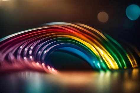 Premium Ai Image Rainbow Colored Glass With A Rainbow On It