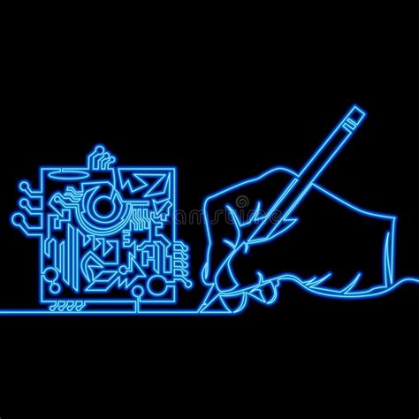 Hand Drawing A Processor Chip Computer Microchip Cpu Chipset Icon