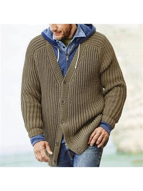 Jsaierl Cardigan Sweaters For Men Knit Shawl Collar Button Down Outwear
