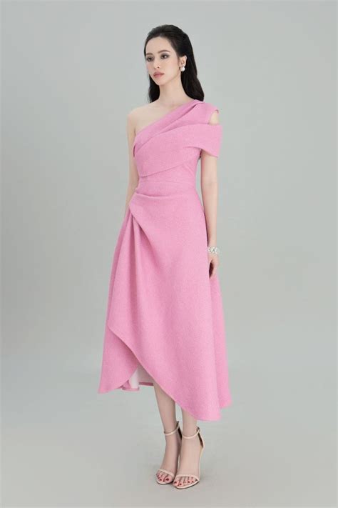 Silvie One Shoulder Dress One Shoulder Dress Elegant Midi Dresses