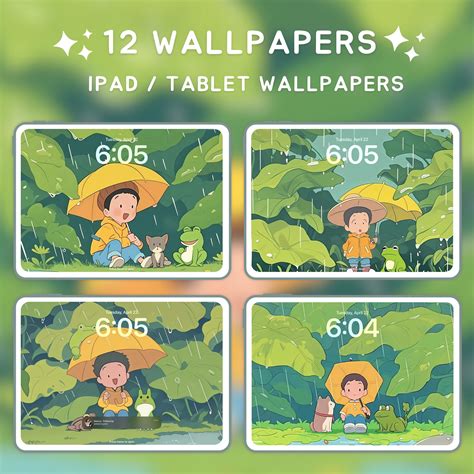 Cute Rainy Day Wallpapers Kawaii Digital Backgrounds For Phone Tablet