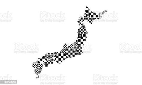 Qr 코드 및 일본지도 벡터 일러스트레이션 일본에 대한 스톡 벡터 아트 및 기타 이미지 일본 금융 기술 지도 Istock