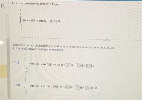 Solved Evaluate The Following Definite Integral Chegg