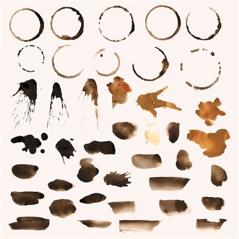 Free Vector Set Of Coffee Splatter Stain Vector