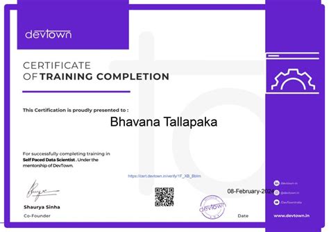 bhavana tallapaka on linkedin datascience internship certification