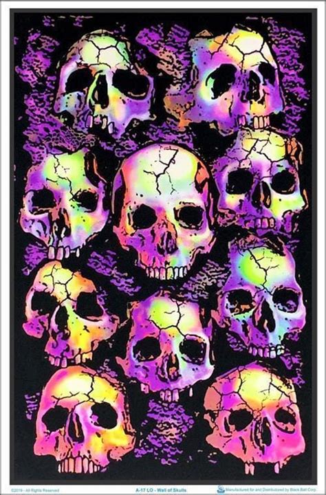 Crypt Skulls Black Light Poster Trippystore