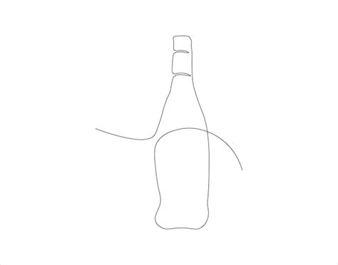 Premium Vector Continuous Line Drawing Of Wine Bottle One Line Of A