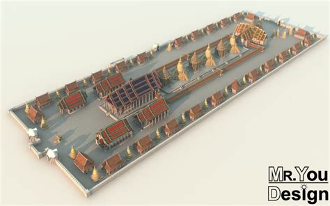 Mr You Design จำลองวัดพระศรีสรรเพชญ์ แบบที่ 3 3d Model