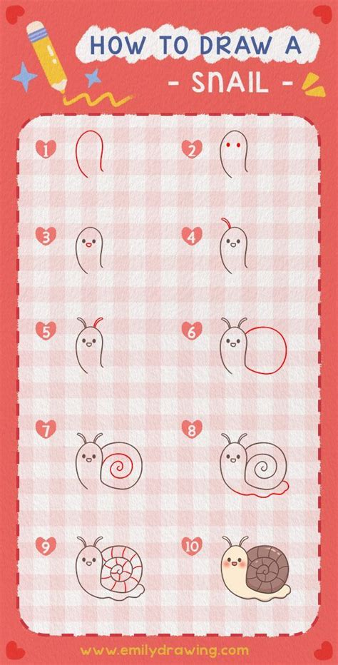 How To Draw A Snail Step By Step Tutorials Snail Drawing Tutorial