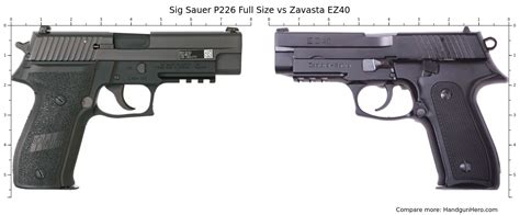 Sig Sauer P226 Full Size Vs Zastava Ez40 Size Comparison Handgun Hero